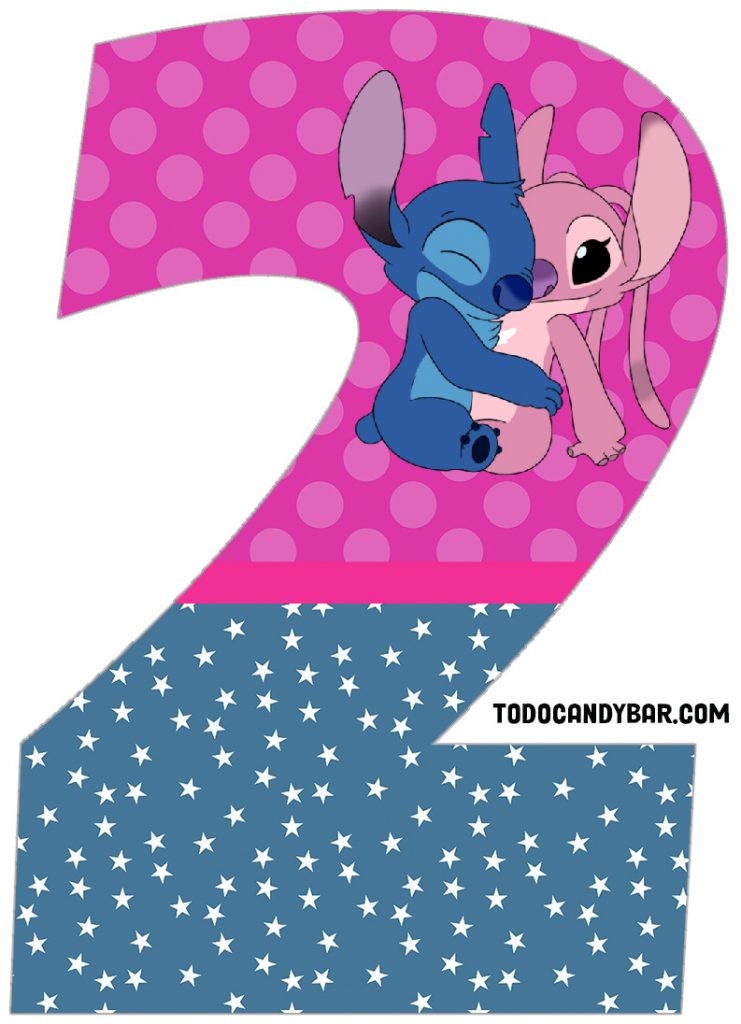 Stitch y Angel Numeros para imprimir - Todo Candy Bar